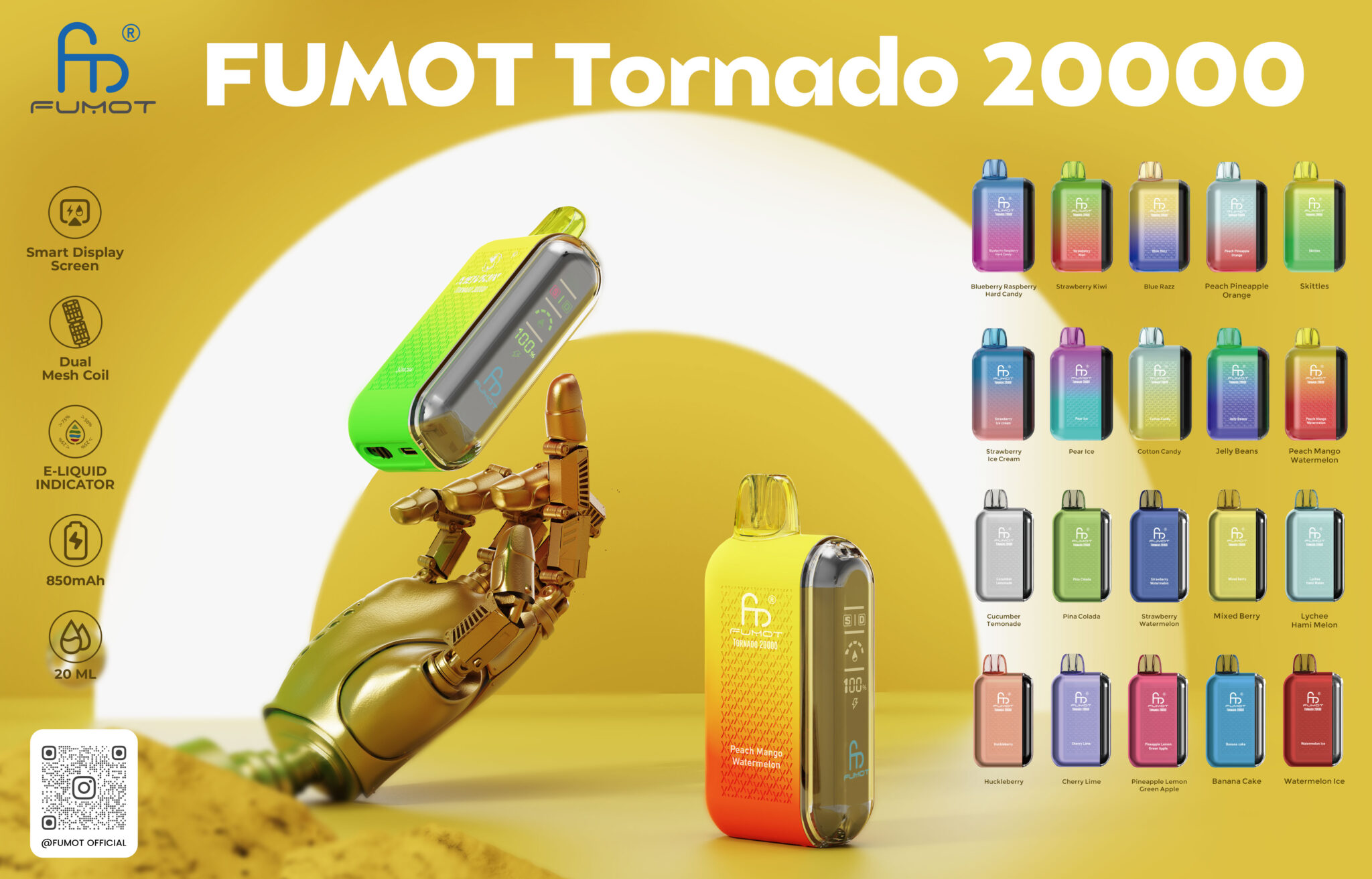 Fumot RandM Tornado 20000 Züge Einweg E Zigarette - Cherry Berry - Al ...
